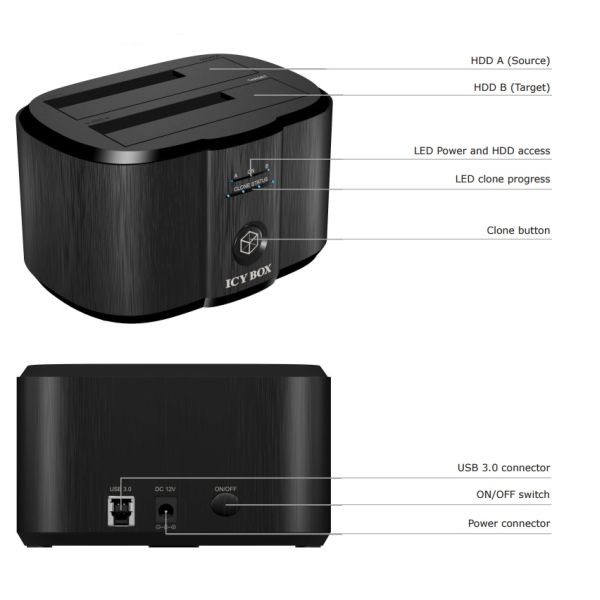 ICY BOX IB-124CL-U3 - TrueBase - Duidelijk deskundig