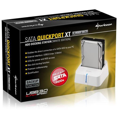 Sharkoon Quickport XT USB 3.0 Wit - TrueBase - Duidelijk deskundig